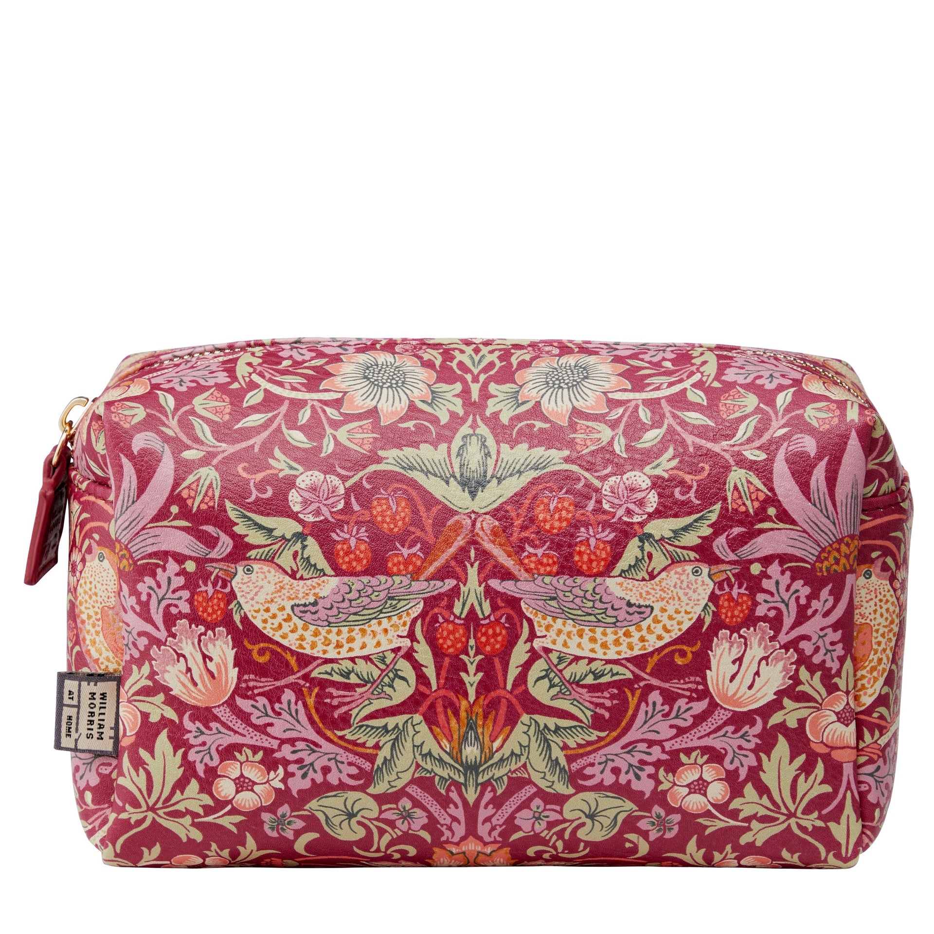 William Morris At Home Printed Red Wash Bag, Size: 22x11x12cm
